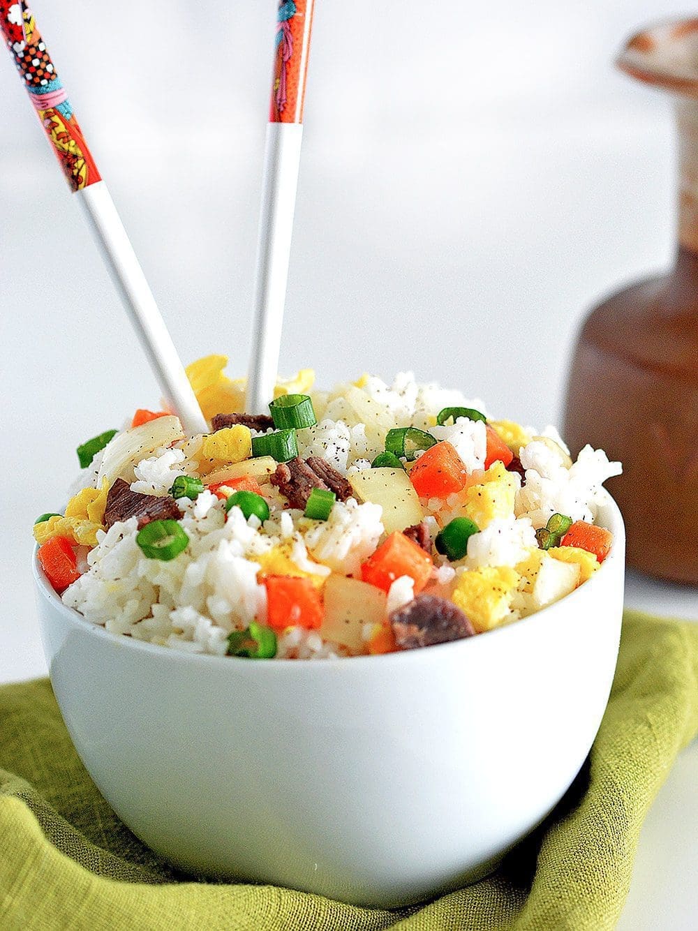 Chinese Fried Rice with Beef and Vegetables