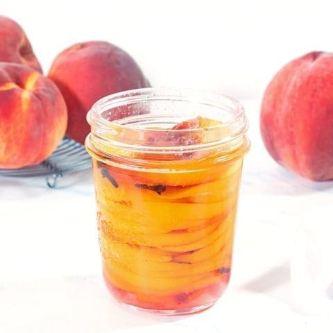 Quick and Easy Pickled Peaches (Spiced Peaches) - Foodie and Wine