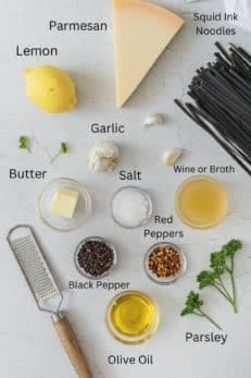 Squid Ink Pasta With Lemon Garlic Butter Sauce