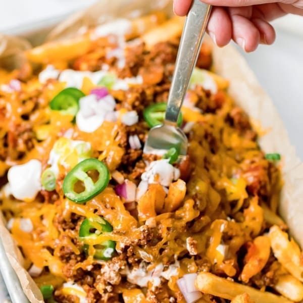 Loaded Chili Cheese Fries - Foodie and Wine