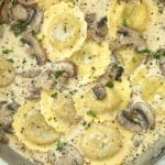 Mushroom Ravioli with Mushroom Cream Sauce